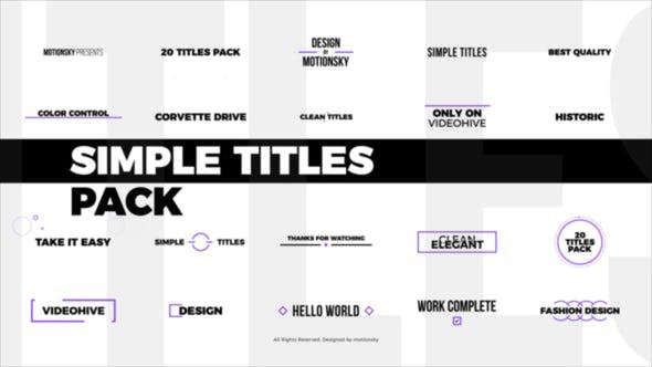 Simple Titles Pack - Template Premiere Pro Free