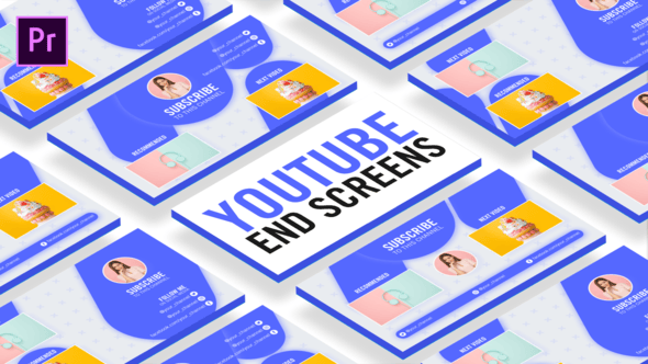 Clean Youtube End Screens - Template Premiere Pro Free