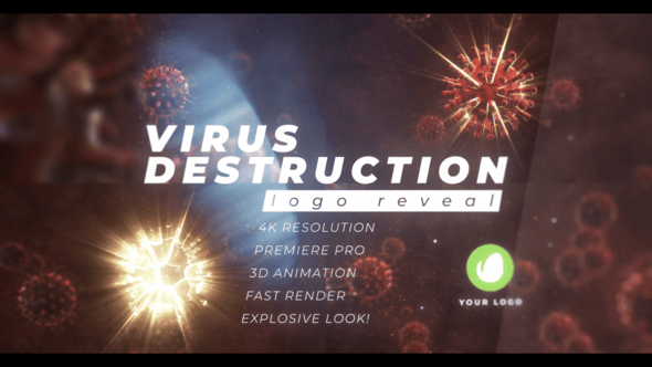 Virus Destruction Logo Reveal - Template Premiere Pro Free